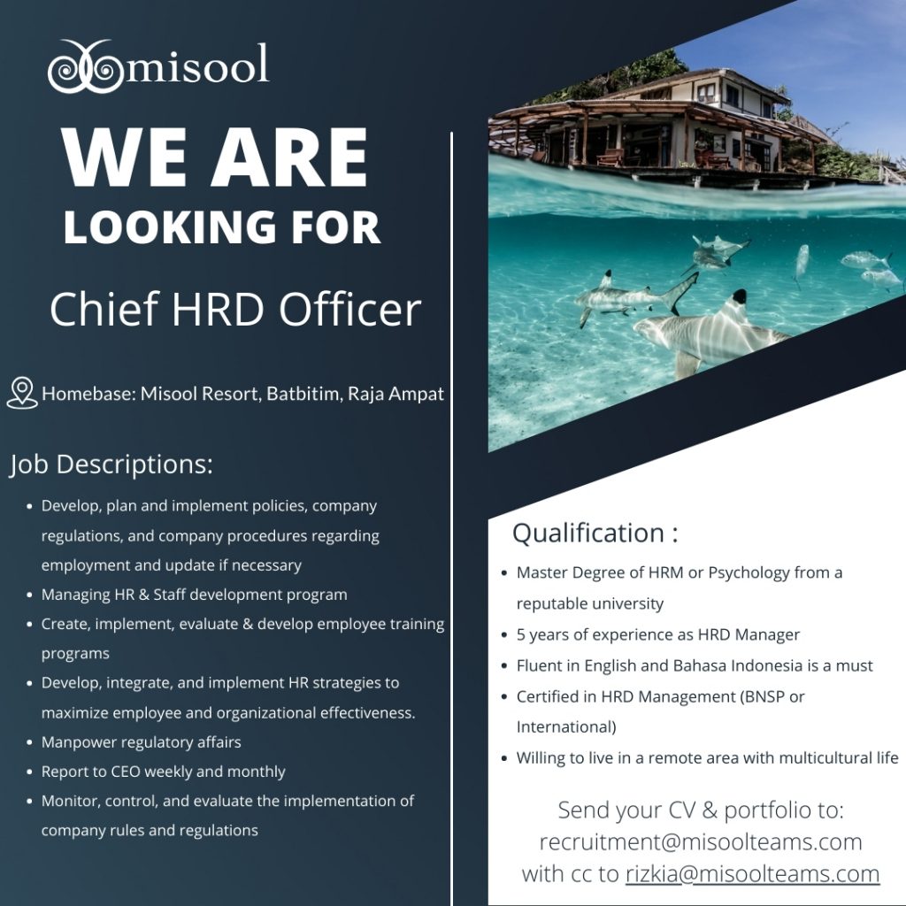 Iklan Flyer Job Vacancy Chief HRD Officer – SORONG POS